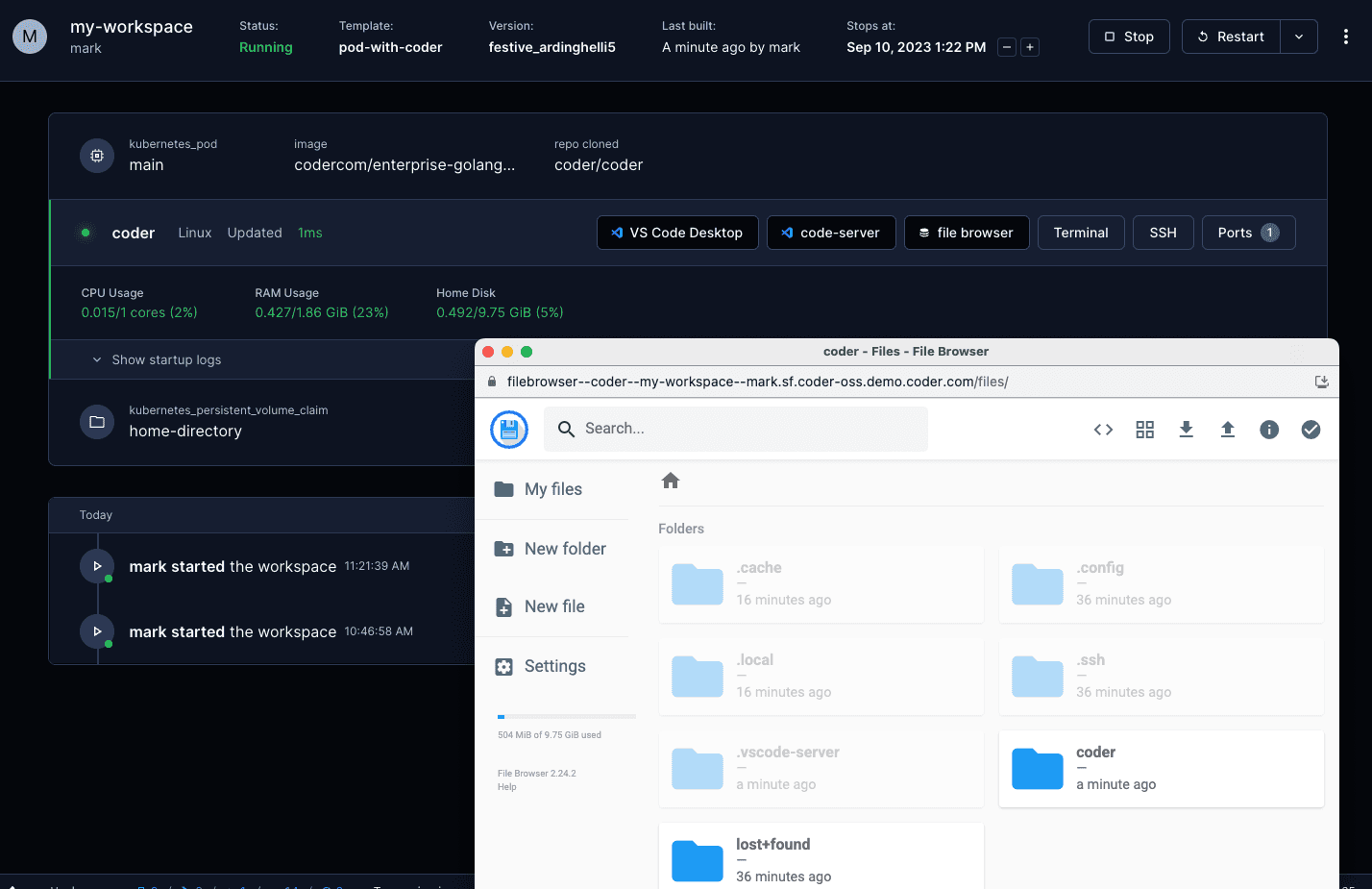 Web IDEs and Coder Apps | Extending Templates | Coder v2.34.2 Docs